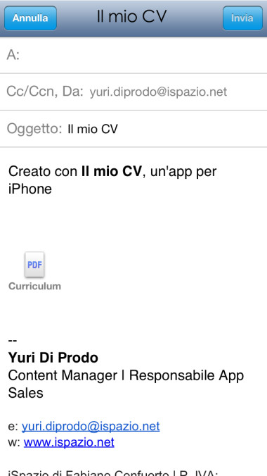 Il mio CV, l'applicazione ideale per creare ed inviare facilmente il ...