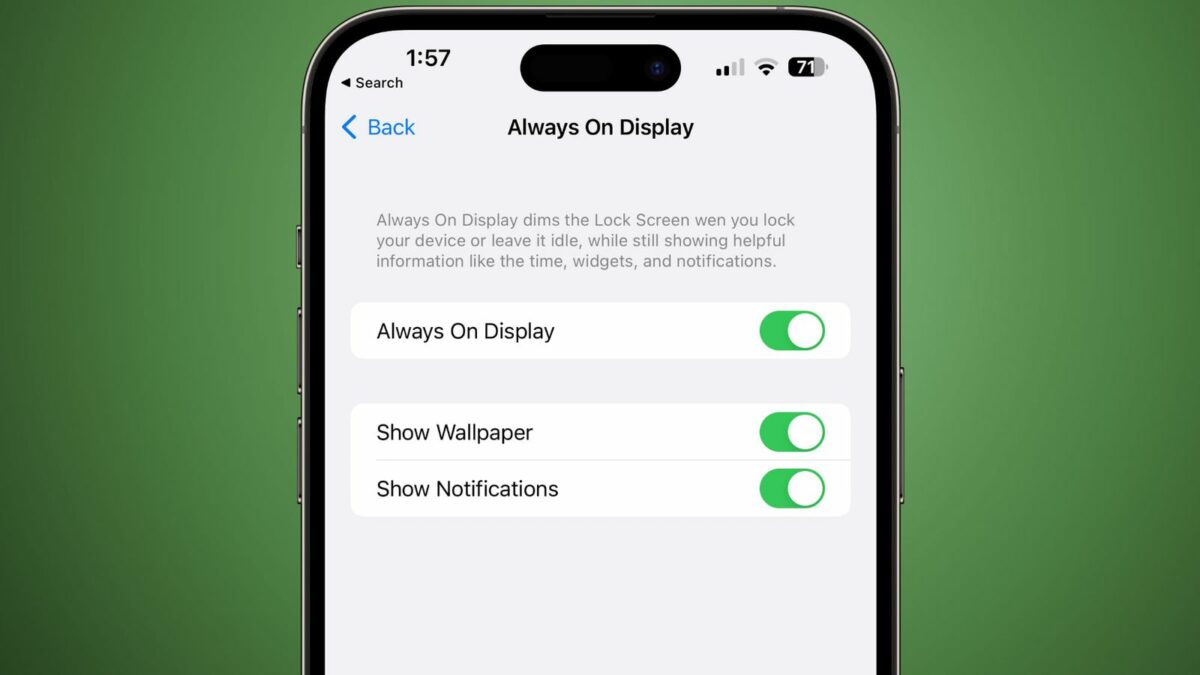 iOS 16.2 consente di disabilitare sfondo e notifiche per il display Always on