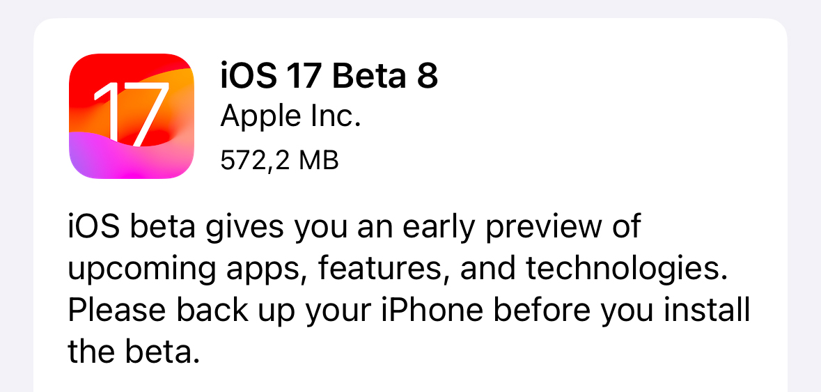 Apple rilascia la Beta 8 di iOS 17 e di tutti gli altri sistemi ... Apple rilascia la Beta 8 di iOS 17 e di tutti gli altri sistemi ...
