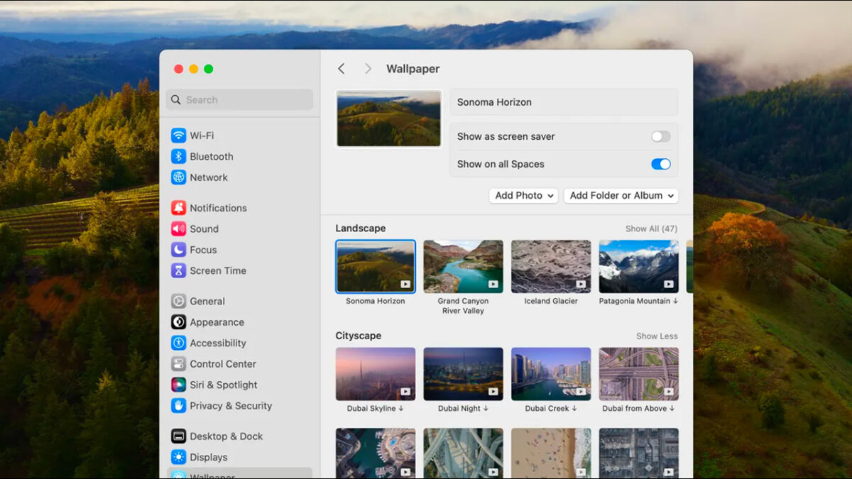 Apple introduce oltre 100 sfondi animati in macOS Sonoma 14